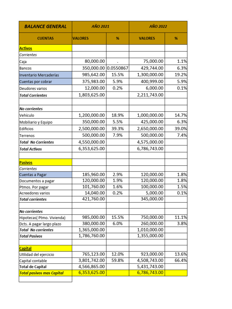 Balance General y Estado de Resultados | PDF
