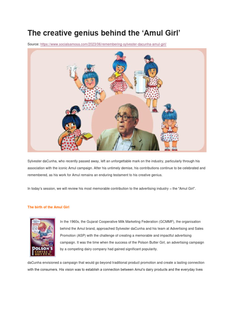 July 20 - Amul Girl | PDF