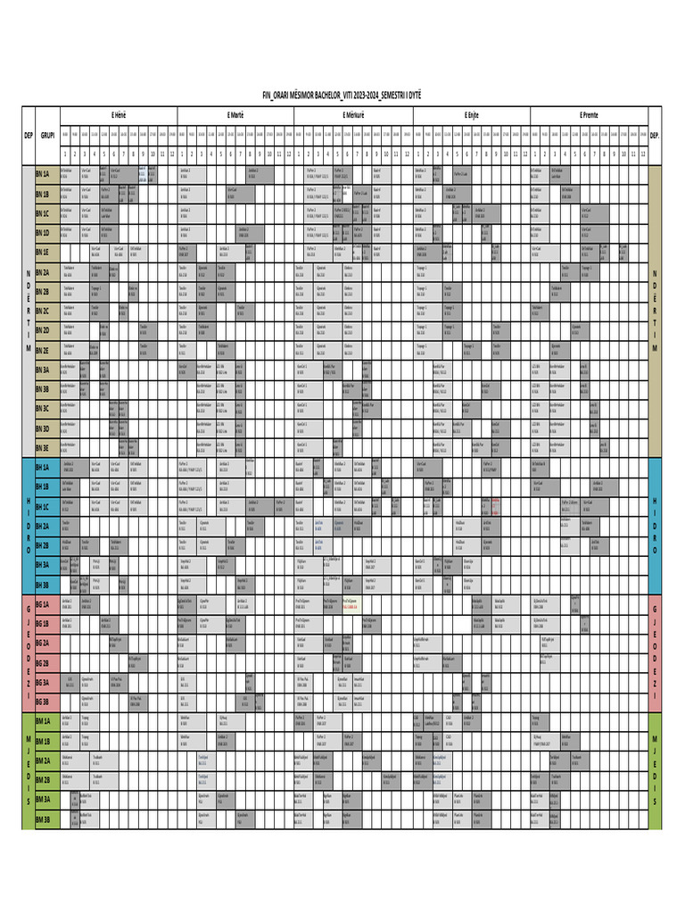 Datat e Provimeve DIMER 2023 - 2024 Viti I-III | PDF
