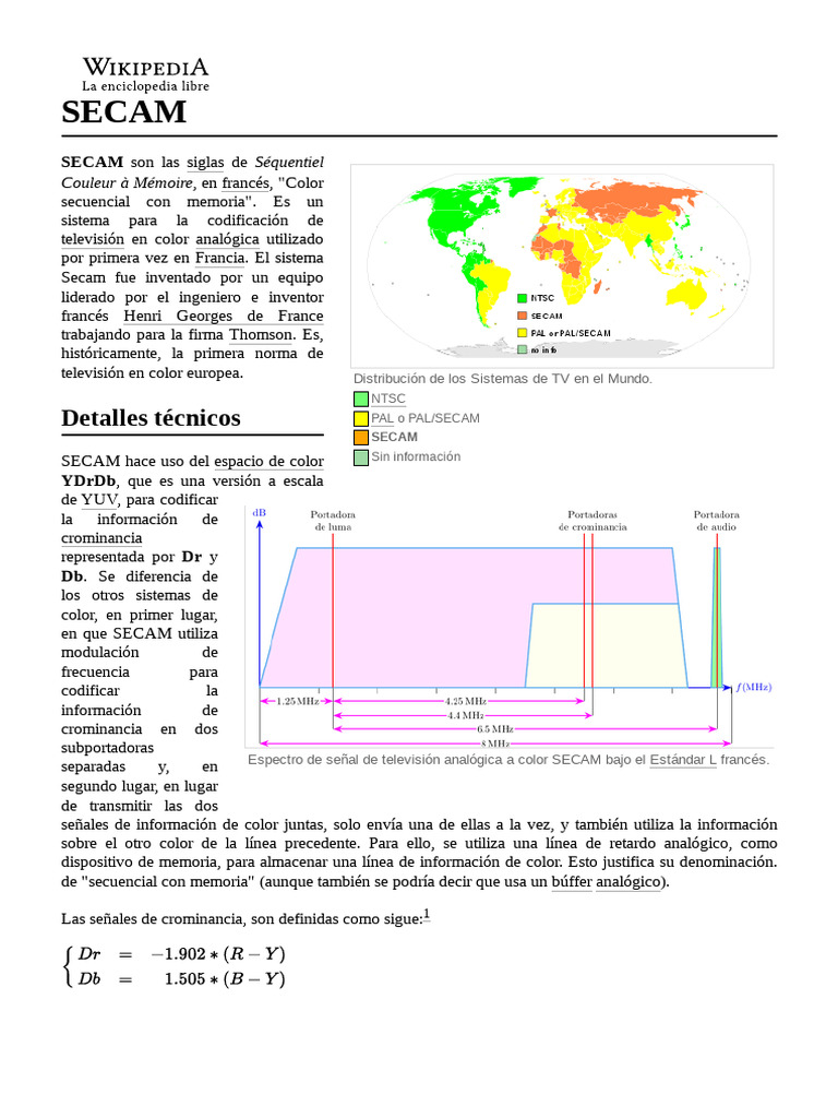 SECAM | PDF | Tecnología de pantalla | Tecnología de televisión
