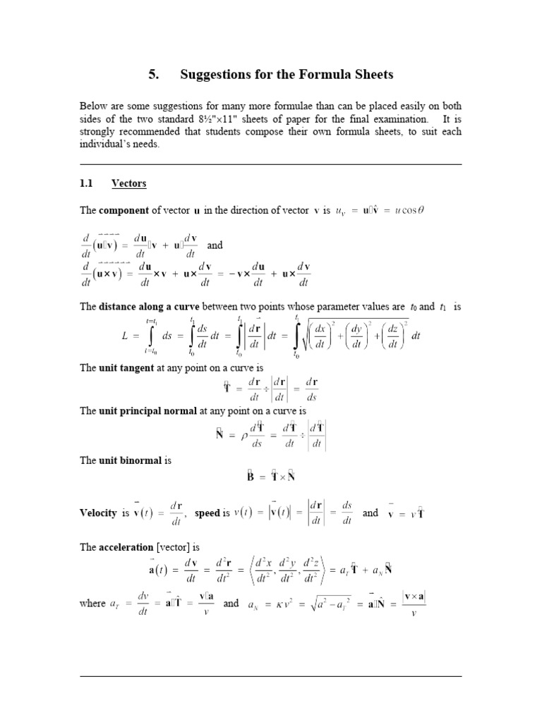 Formula | PDF | Linear Algebra | Vector Calculus