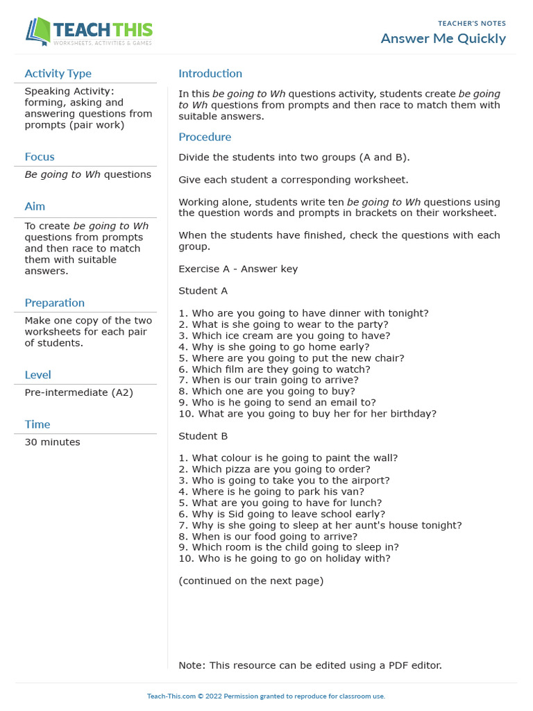 Answer Me Quickly | Download Free PDF | Question