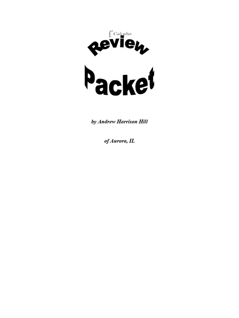 Calculus Review Packet | PDF | Integral | Derivative