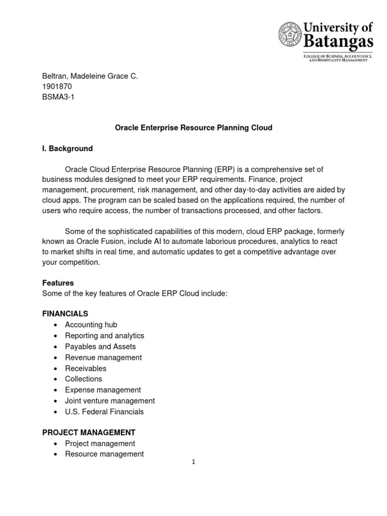 Oracle Erp Cloud Pdf Enterprise Resource Planning Cloud Computing