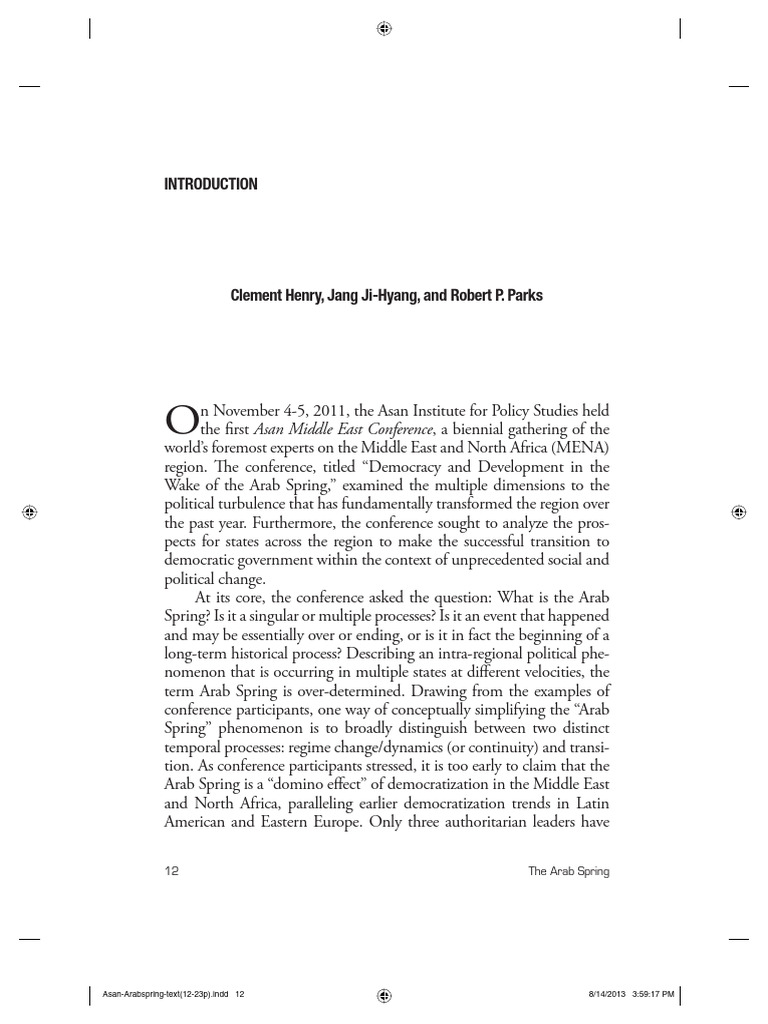 Introduction The Arab Spring | PDF | Arab Spring | Islamism