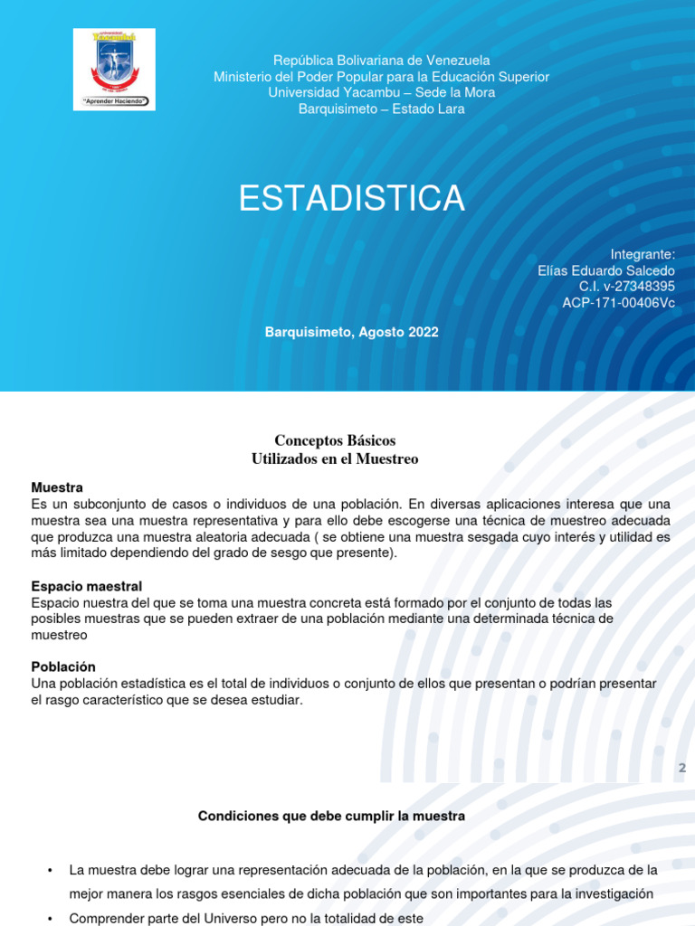 Esta Di Stica | PDF | Muestreo (Estadísticas) | Probabilidad