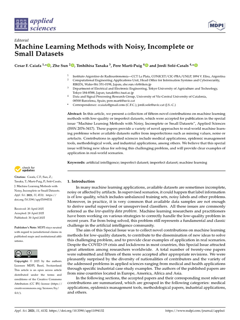 Applsci 11 04132 v2 | PDF | Machine Learning | Cognitive Science