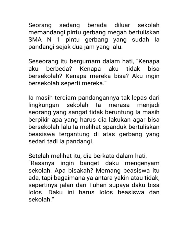 Teks Monolog Pengen Sekolah | PDF