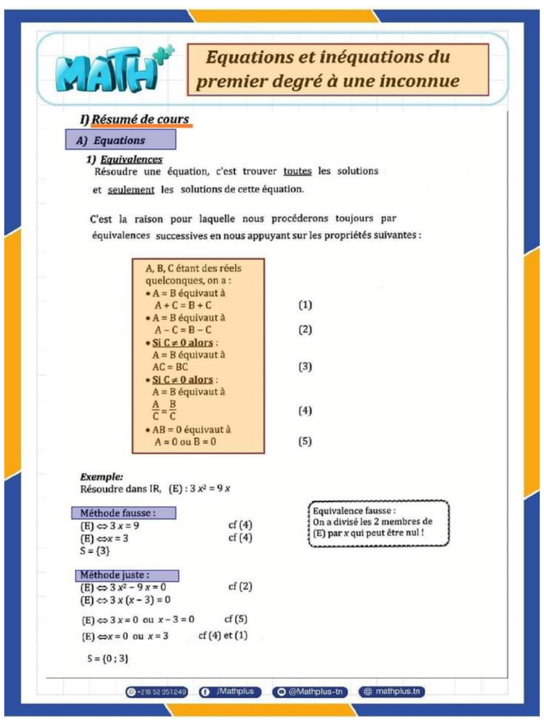 Cour Équations | PDF