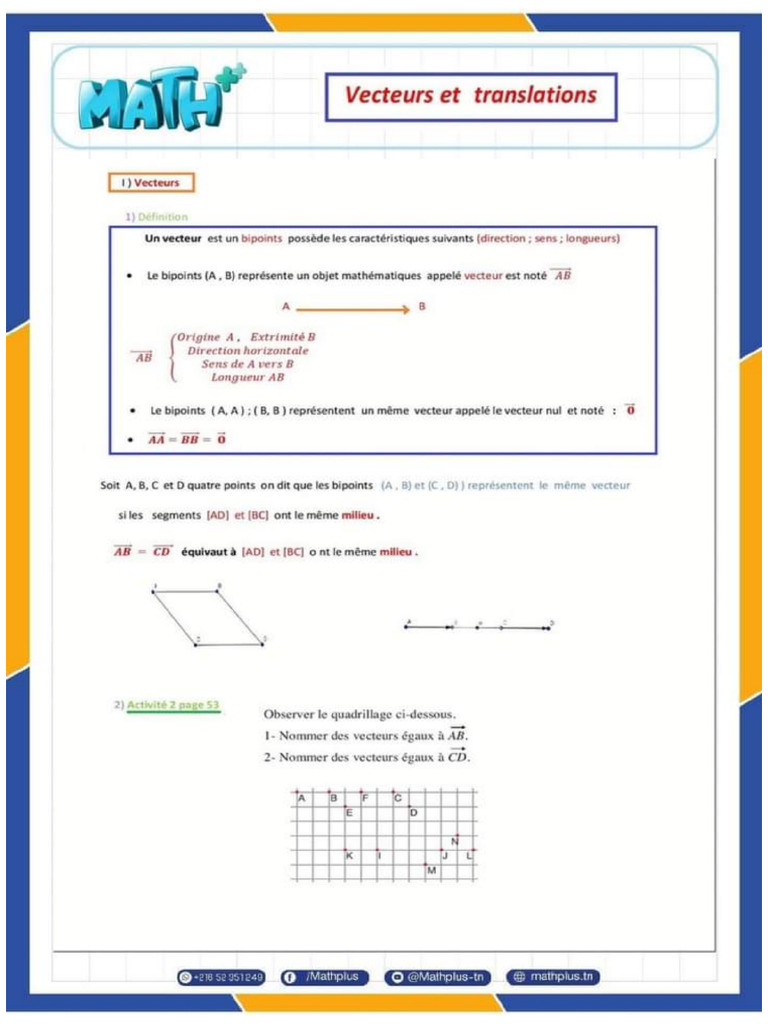 Cours Vecteur Et Translation | PDF