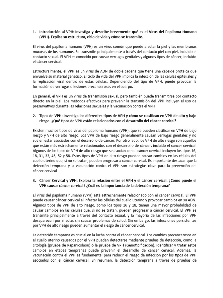 Introducción Al VPH | PDF | Cáncer de cuello uterino | Cáncer