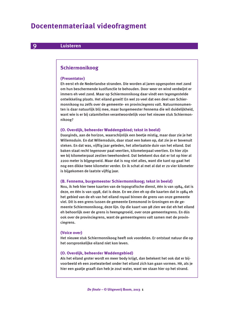Thema 3 - Oefening 9 Transcript | PDF