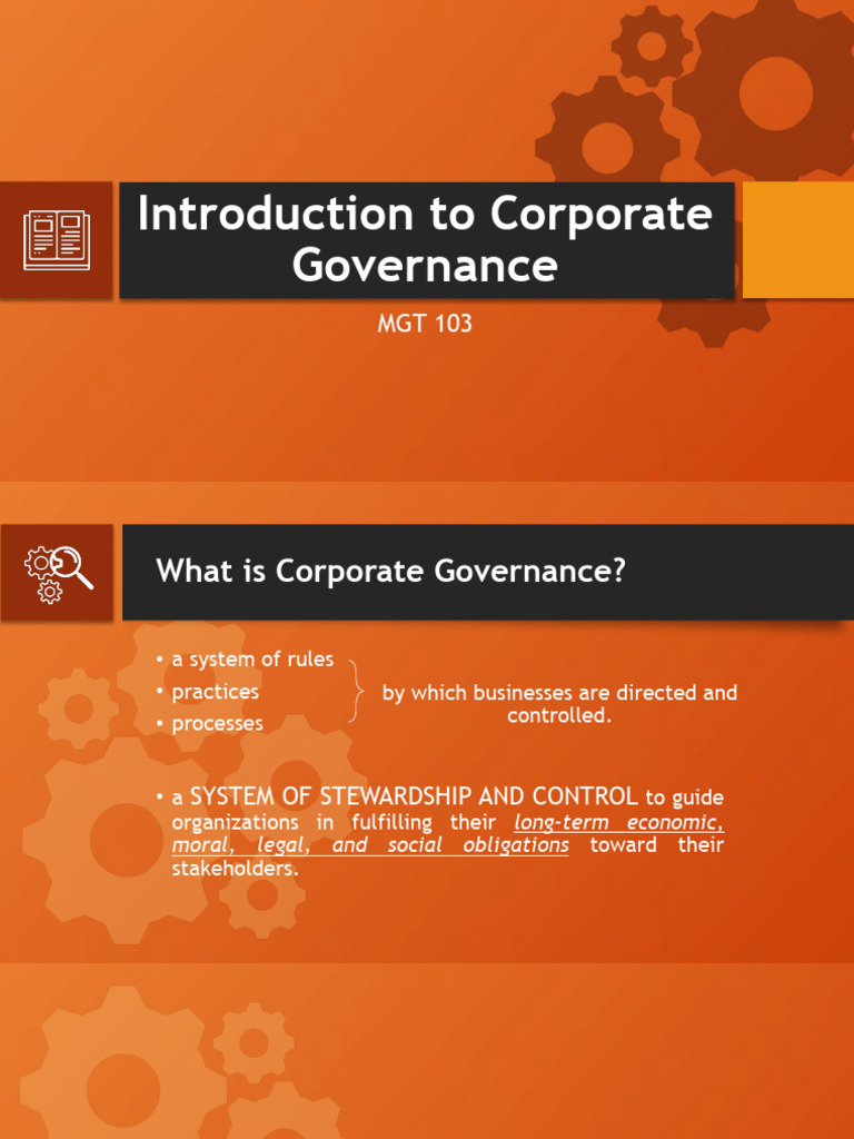Introduction To Corporate Governance | PDF