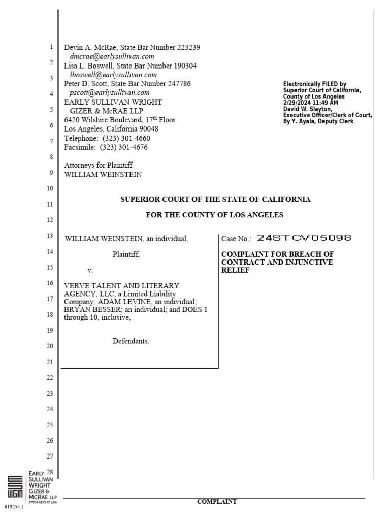 Weinstein v. Verve | PDF | Legal Liability | Common Law