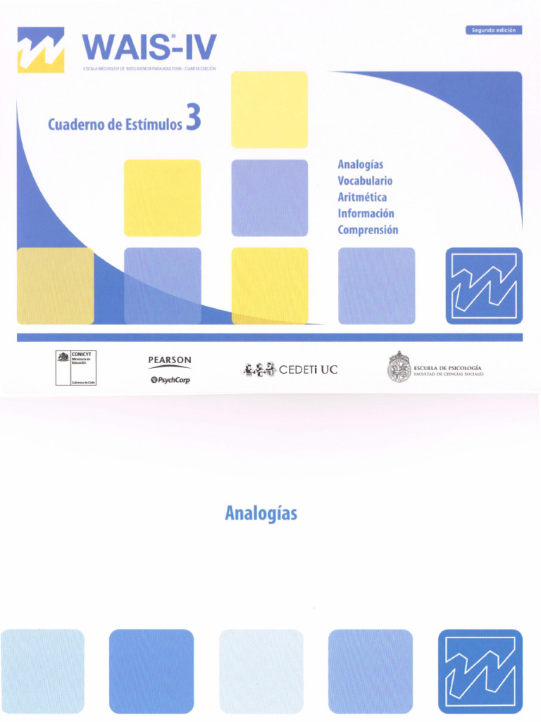 Cuaderno de Estímulos 3 Test (WAIS-IV) | PDF | Derechos de autor