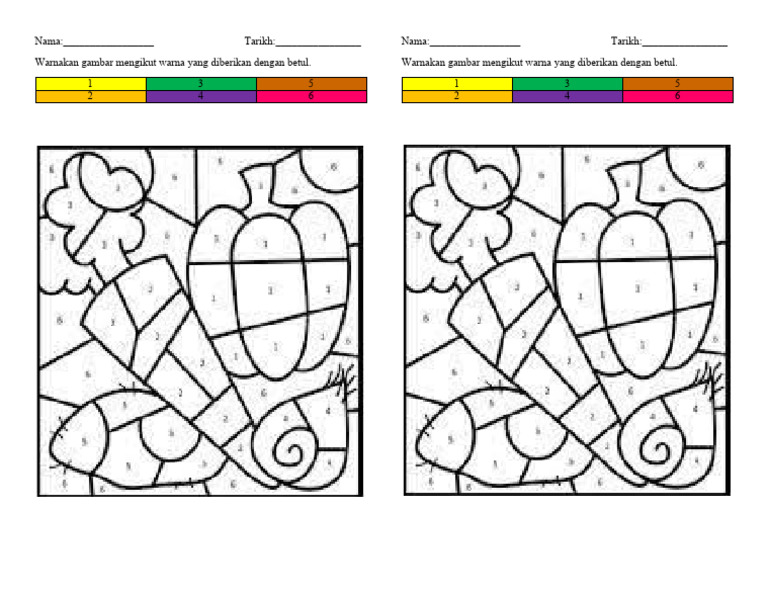 Warna Ikut Nombor | PDF