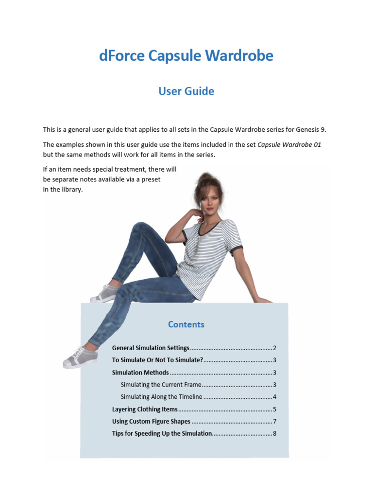 dForce Capsule Wardrobe User Guide | PDF | Simulation