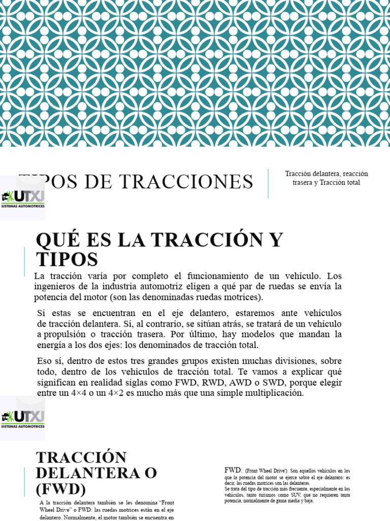 Tipos de Traccion | PDF | Tracción en las cuatro ruedas | Transmisión automática