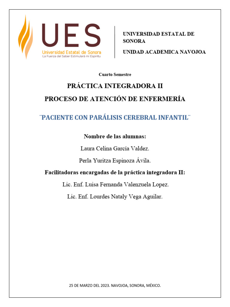 Laura Celina | PDF | Parálisis cerebral | Enfermería