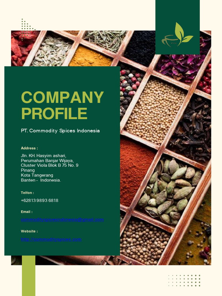 Company Profile PT. Commodity Spices Indonesia | PDF