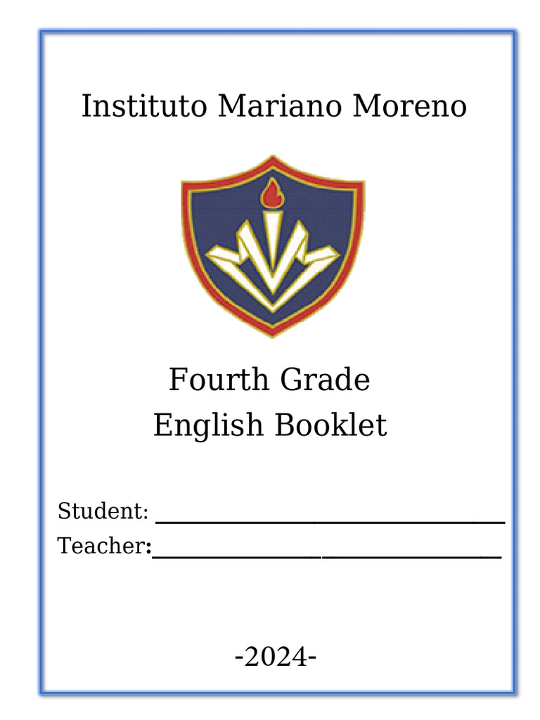 Booklet 4th Grade 2024 | PDF