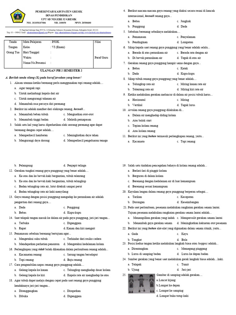 Soal Kelas 6 Pjok | PDF
