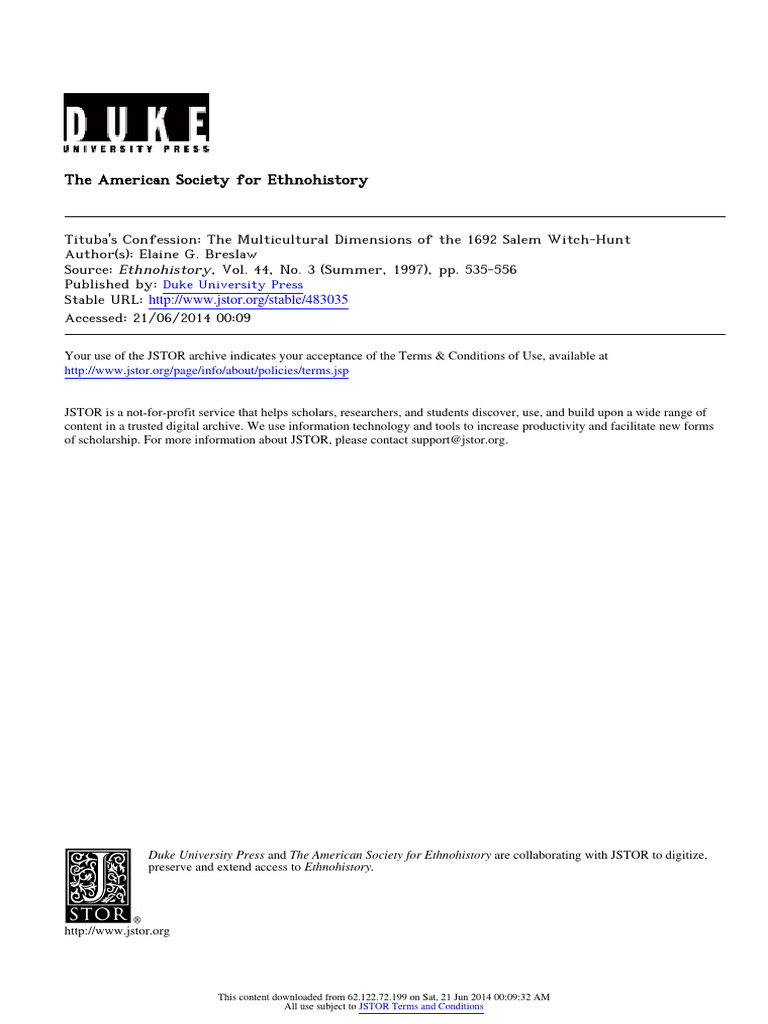 Breslaw 1997 Salem | PDF