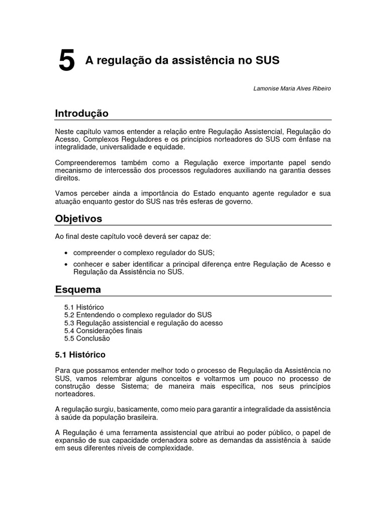 Cap.5 AregulacaodaassistencianoSUS | PDF
