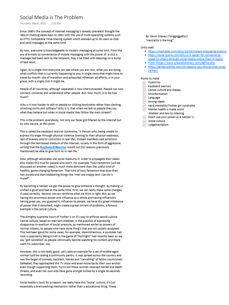 Social Media Is The Problem | PDF