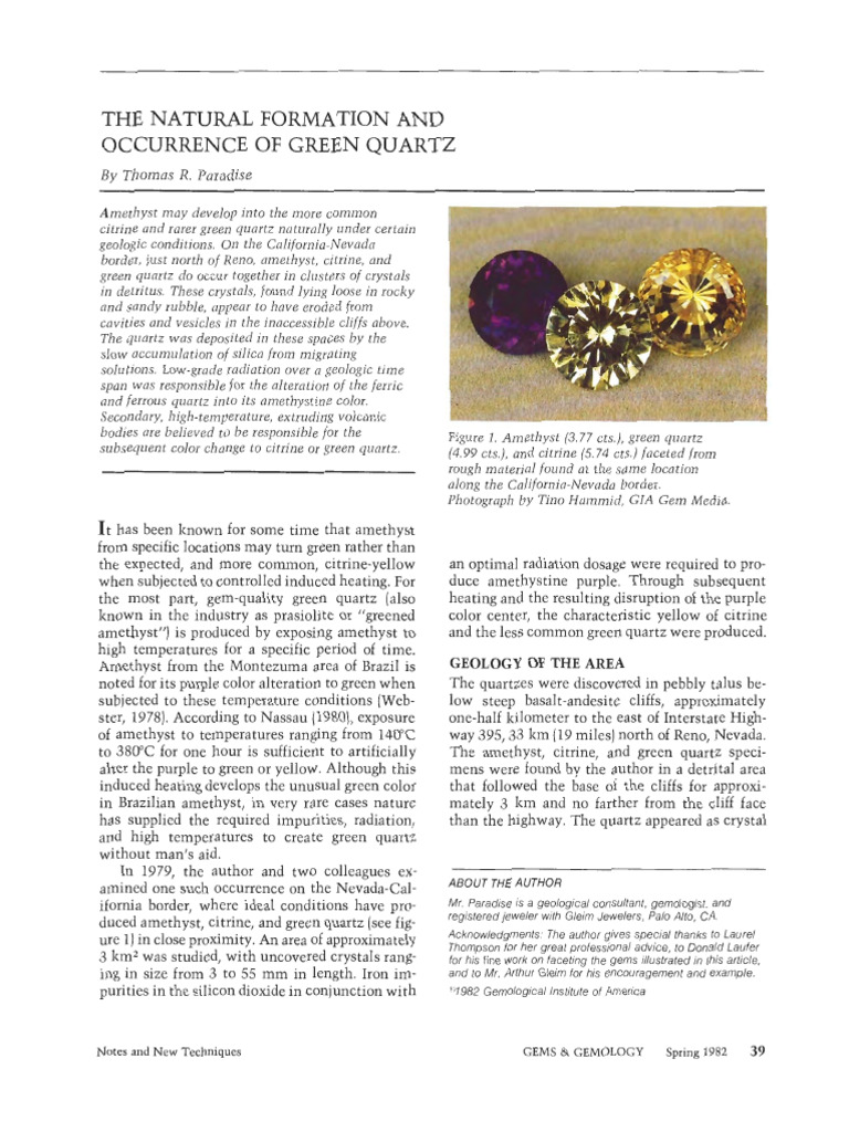 The Natural Formation and Occurrence of Green Quartz | PDF | Quartz ...
