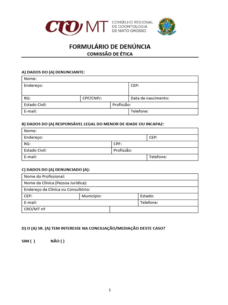 Formulario de Denuncia MT | PDF