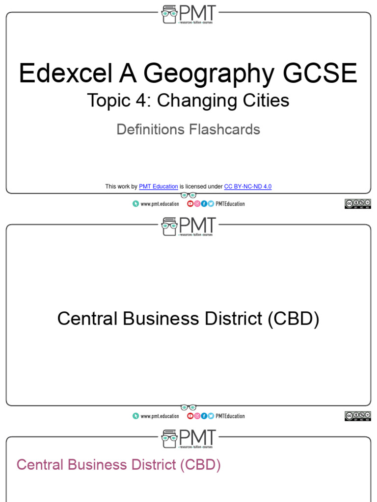 Definitions Flashcards - Topic 4 Changing Cities - Edexcel A Geography ...