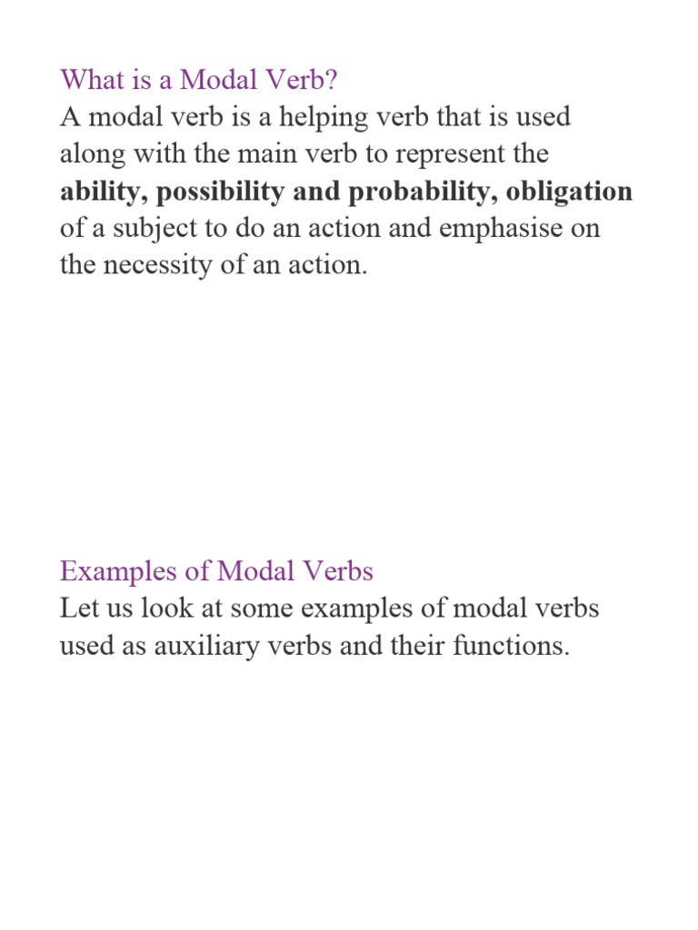 Understanding Modal Verbs and Their Uses | PDF | Language Arts & Discipline
