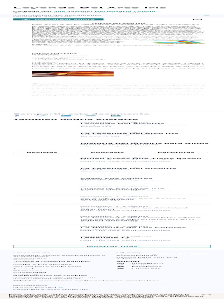 Leyenda Del Arco Iris PDF Arco Iris Cielo | PDF