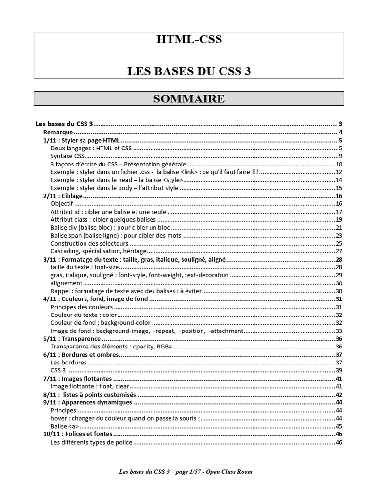 2 Les Bases Du CSS 3 | PDF | Langage de balisage | Html