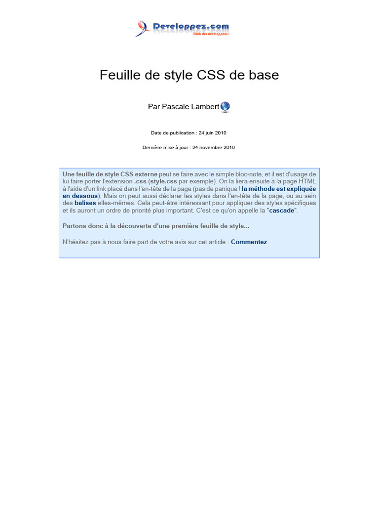 Plambert Style Css Base | PDF | Élément HTML | Html
