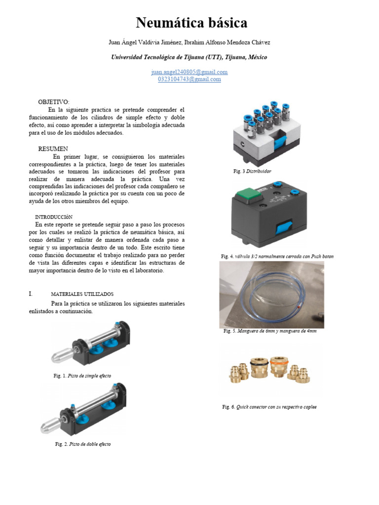 Neumatica Basica Reporte | PDF