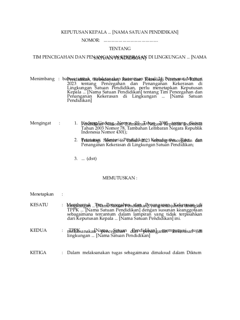 Contoh SK TPPK | PDF
