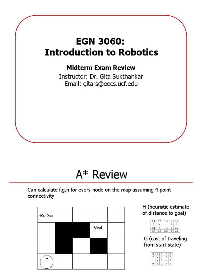Robotics Midterm Review Pdf Computer Vision Robotics