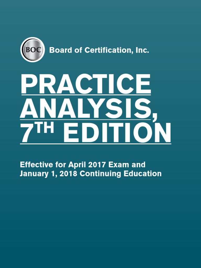Practice Analysis 7th Edition | PDF | Preventive Healthcare | Personal ...
