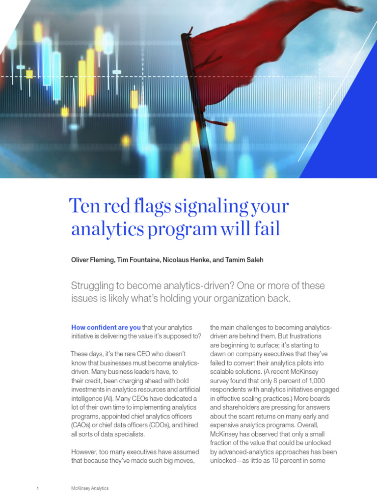 Ten Red Flags for Analytics Failure | PDF | Analytics | Strategic ...