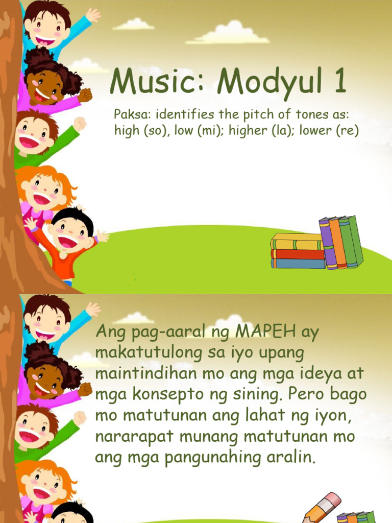 2ndgrading - Music - Module1 - Identifies The Pitch of Tones | PDF
