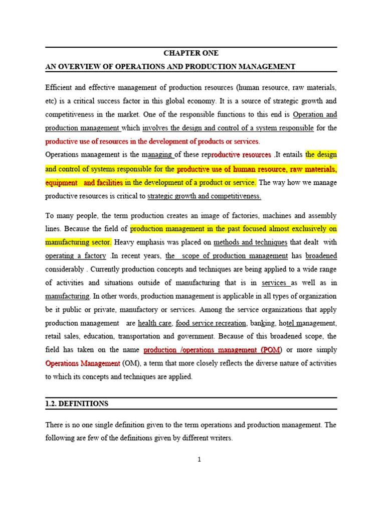 Overview of Operations Management | PDF | Business