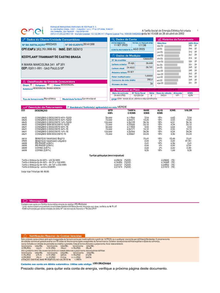 Enel - Conta Por Email | PDF