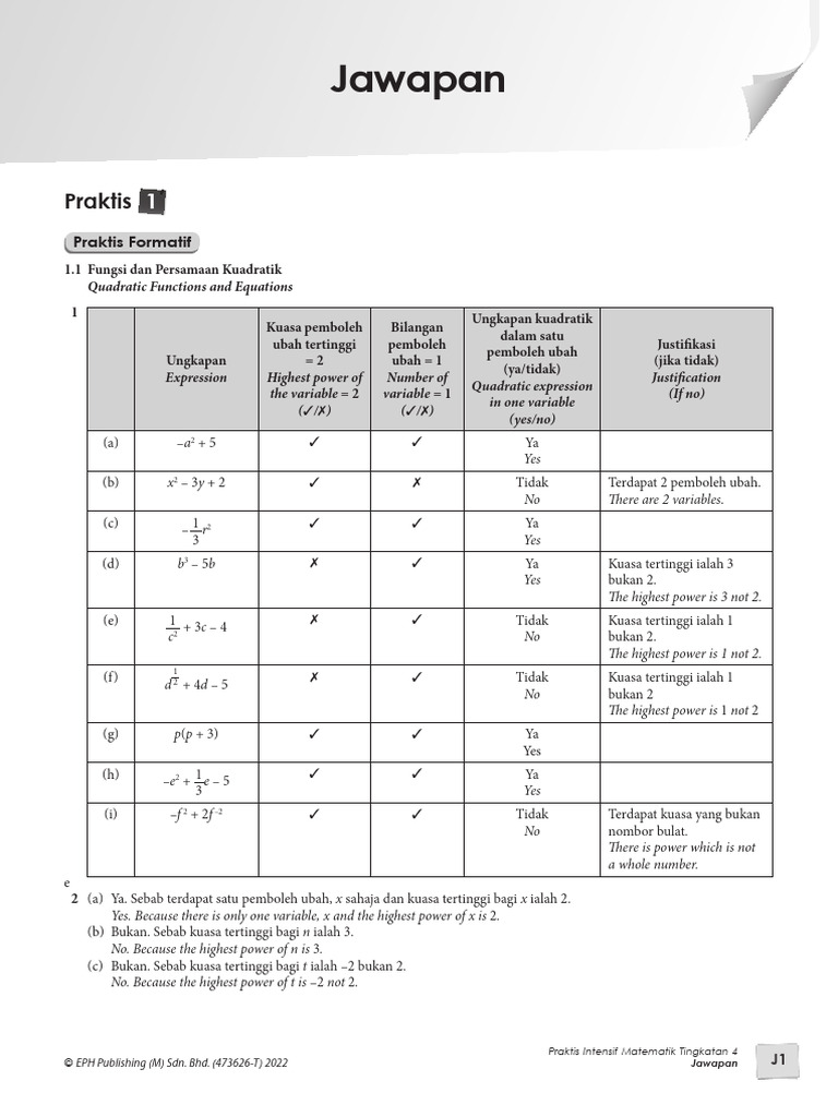 PRAKTIS INTENSIF MATEMATIK T4 (Penyelesaian Lengkap) | PDF