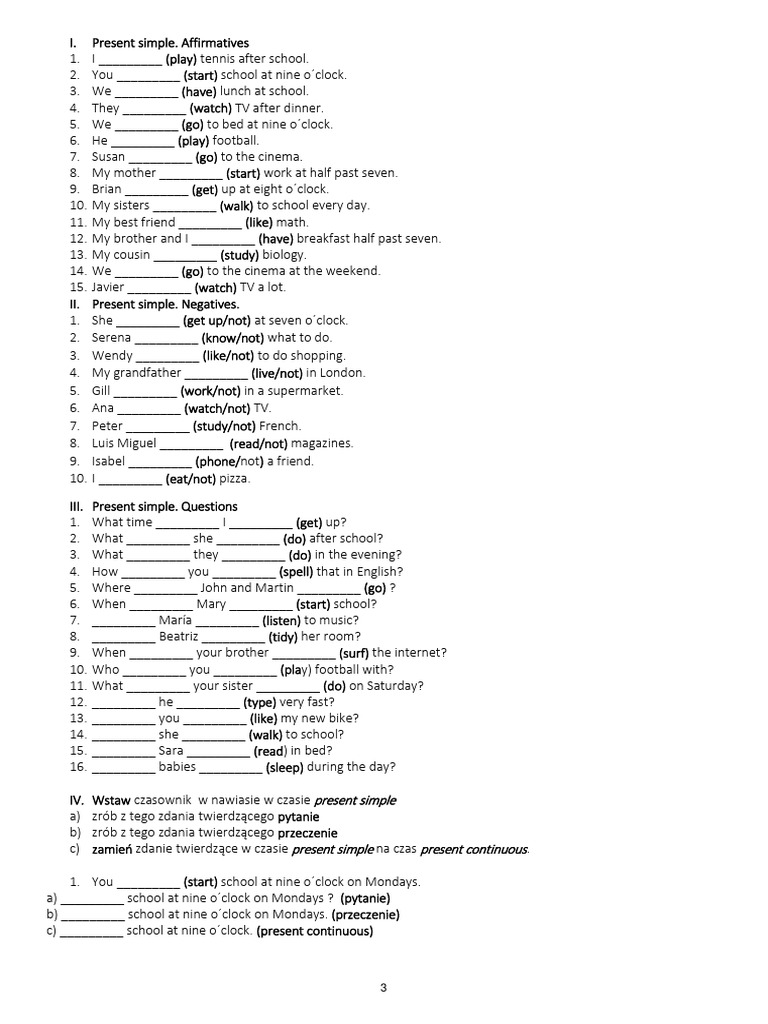Pres - Simple - Pres - Cont Cwicz | PDF Pres - Simple - Pres - Cont Cwicz | PDF