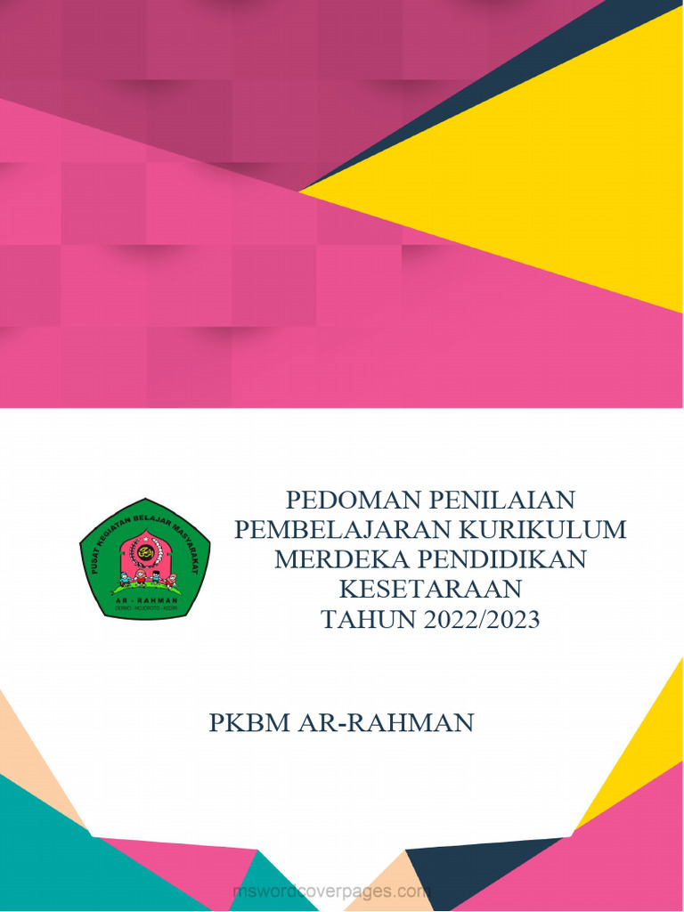 Pedoman Penilaian Pembelajaran Kurikulum Merdeka PKBM AR-RAHMAN | PDF