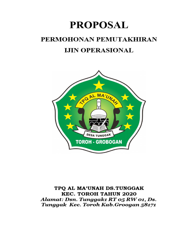 Form Pengajuan Perpanjangan Ijin TPQ Al Ma'unah | PDF