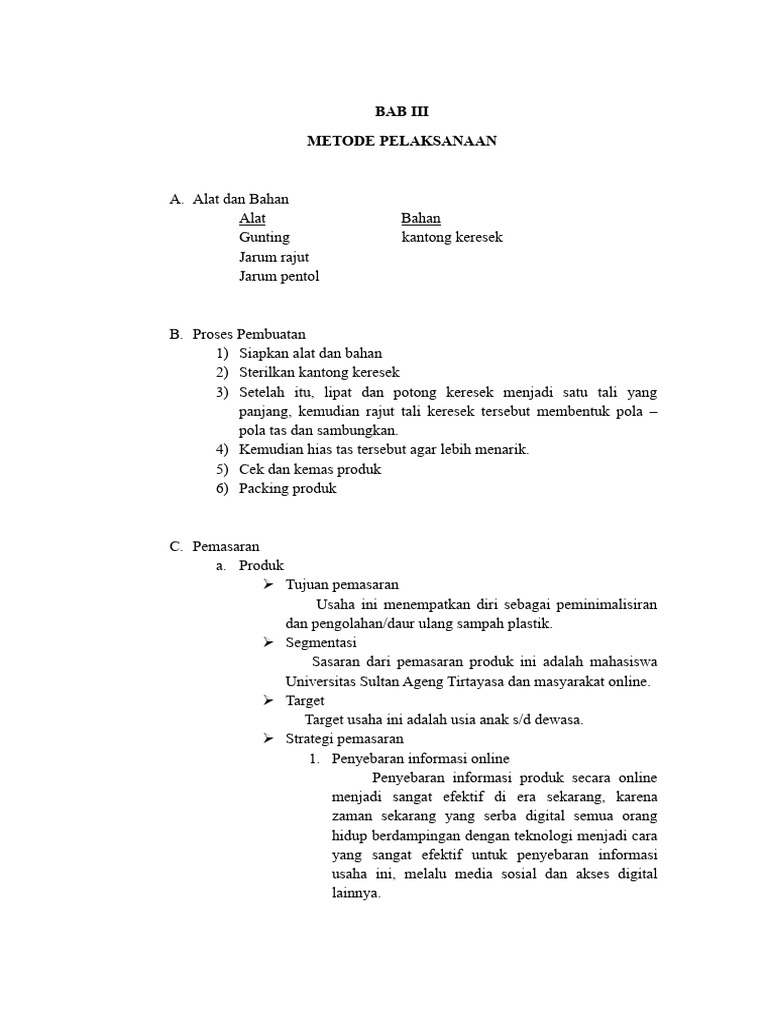 Bab 3 Metode Pelaksanaan | PDF