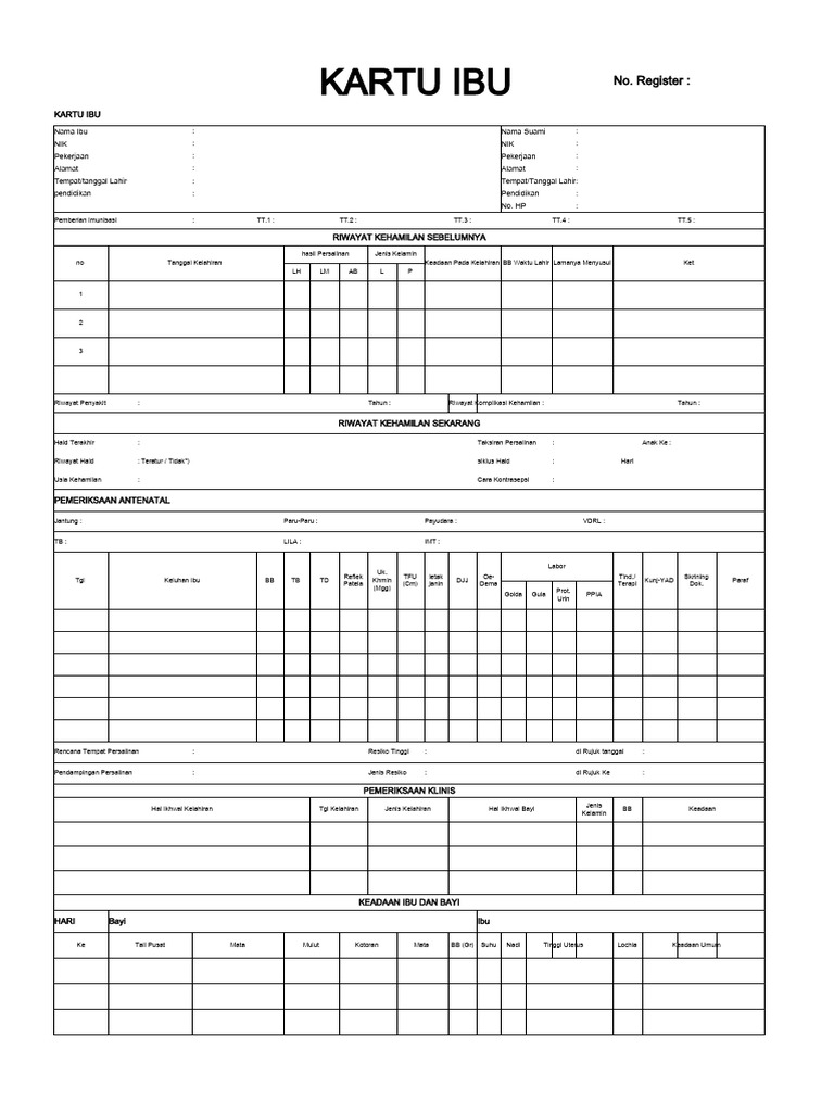Kartu Ibu Pemeriksaan Kehamilan | PDF